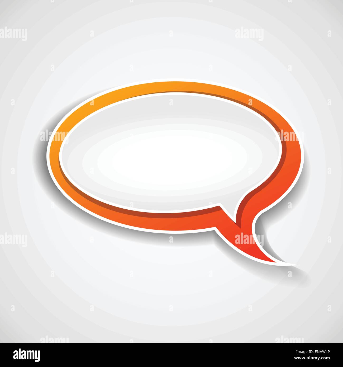 Vector illustration of white and orange speech bubble Stock Vector ...