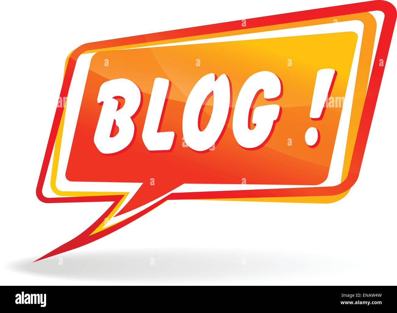 Vector illustration of orange speech bubble for blog Stock Vector Image ...
