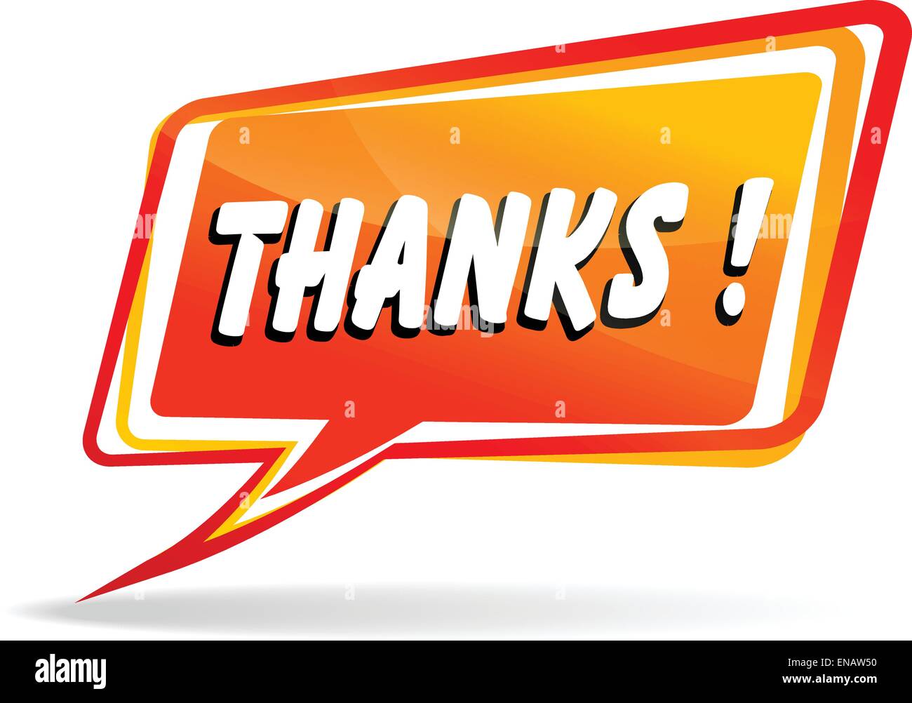 Vector illustration of orange speech bubble for thanks Stock Vector ...