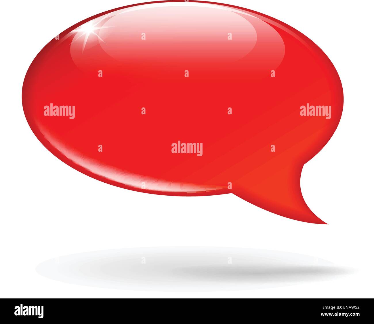 Vector illustration of red speech bubble on white background Stock ...