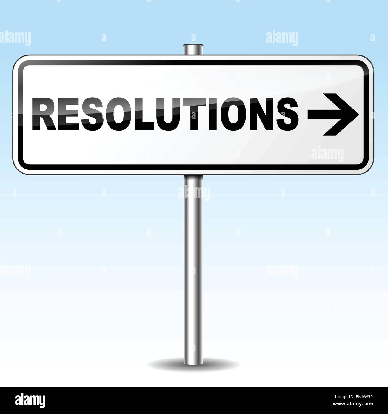 Vector illustration of resolutions design sign on white background ...