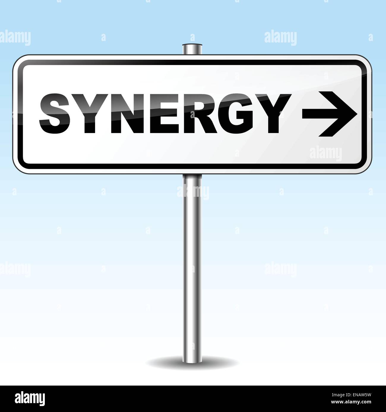 Vector illustration of synergy design sign on white background Stock ...
