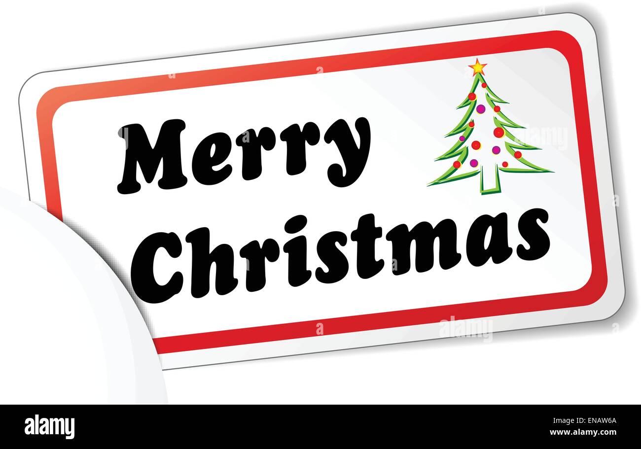 Vector merry christmas paper sign Stock Vector Image & Art - Alamy