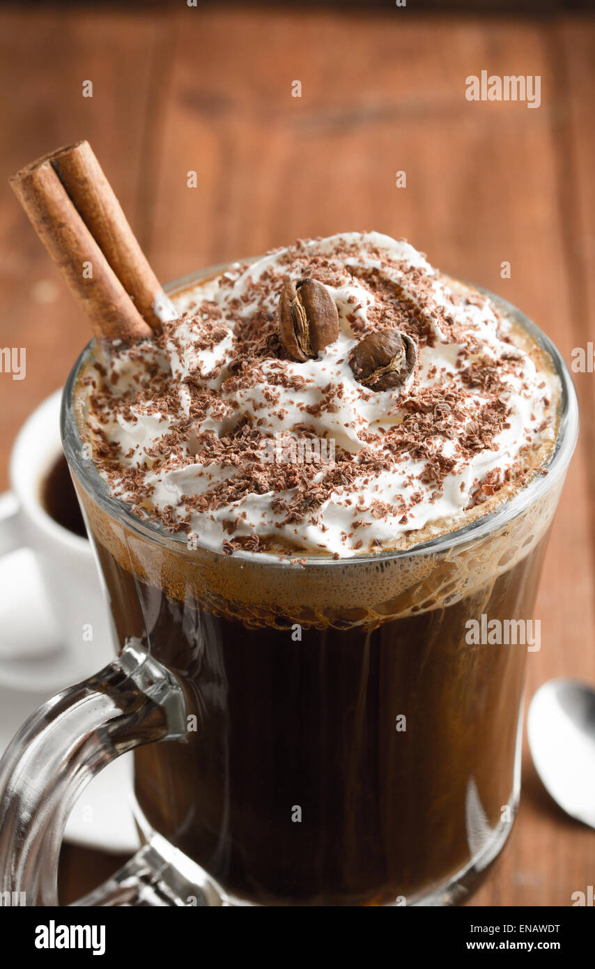 cup of coffee on wooden background Stock Photo - Alamy