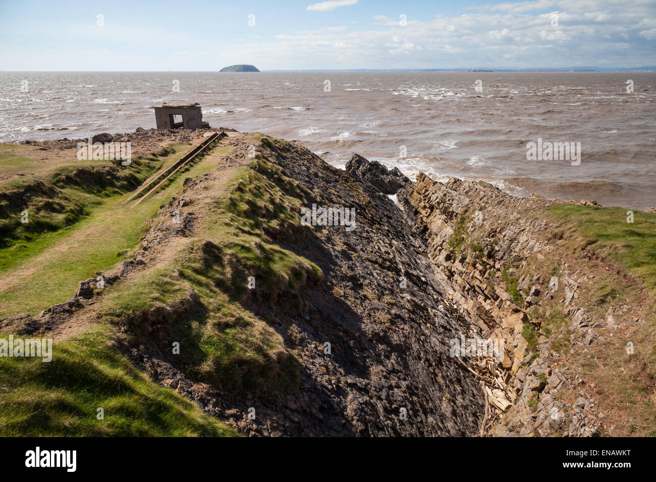The searchlight and artillery housing at Brean Down Fort near Weston ...