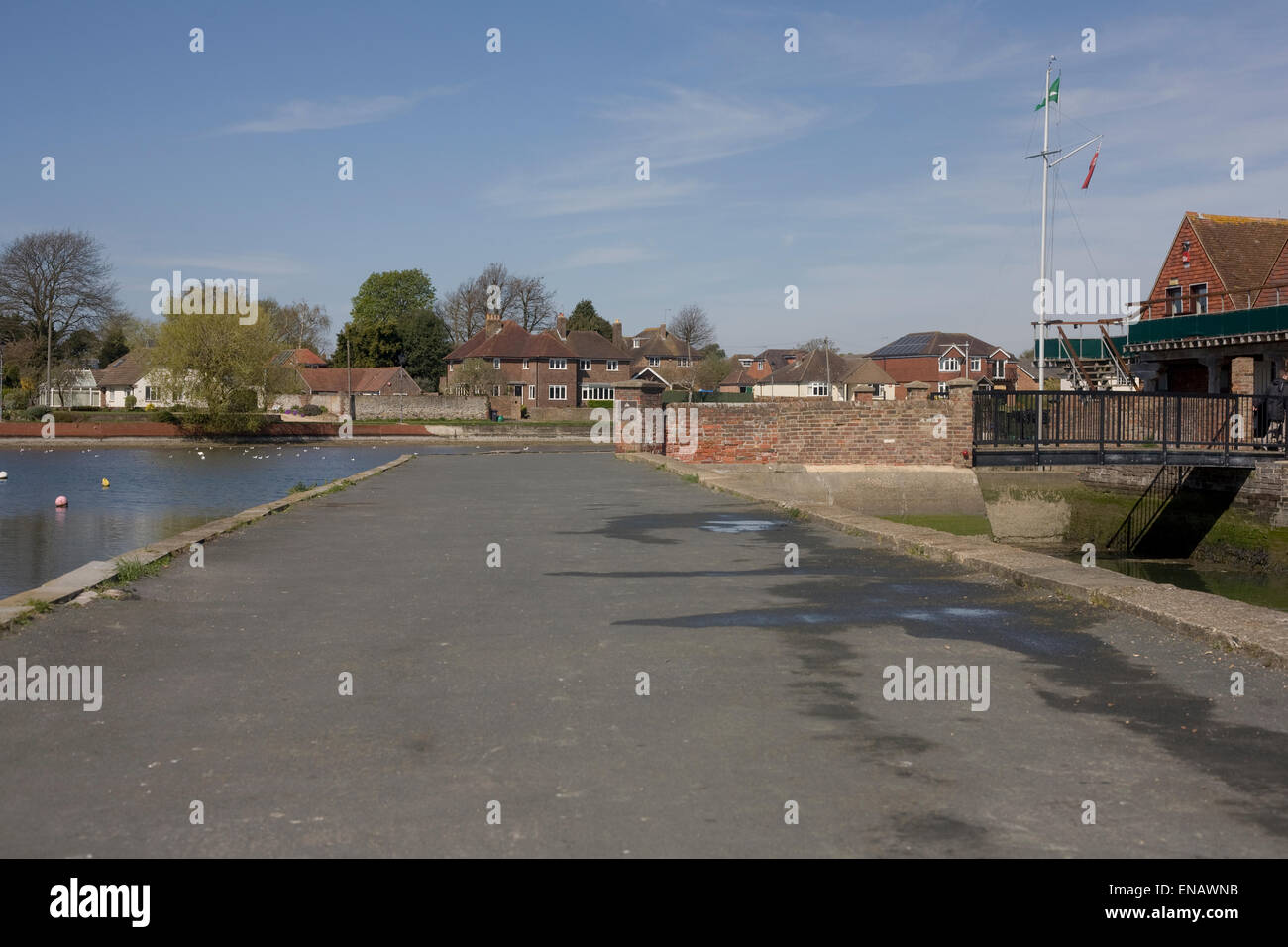 paved quayside path in Emsworth Stock Photo - Alamy