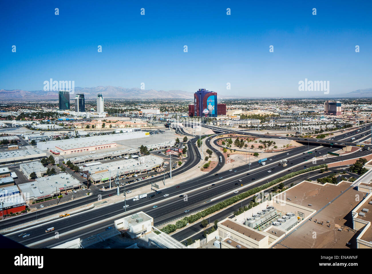 Las Vegas Cityscape as seen from the top of the Stratosphere Tower ...