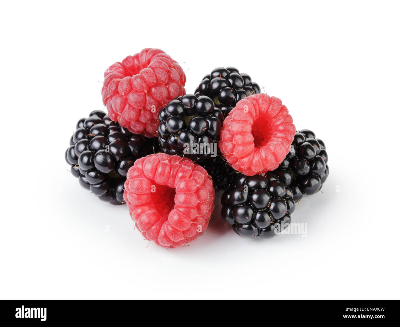 blackberry and raspberry isolated on white Stock Photo - Alamy