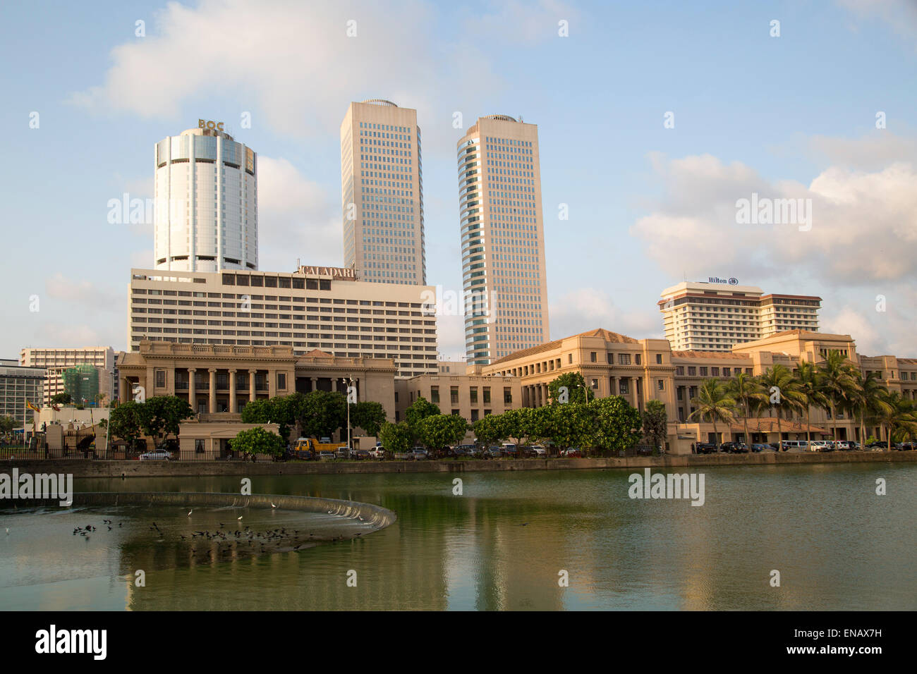 Twin towers of World Trade Centre and modern hotels, central business ...