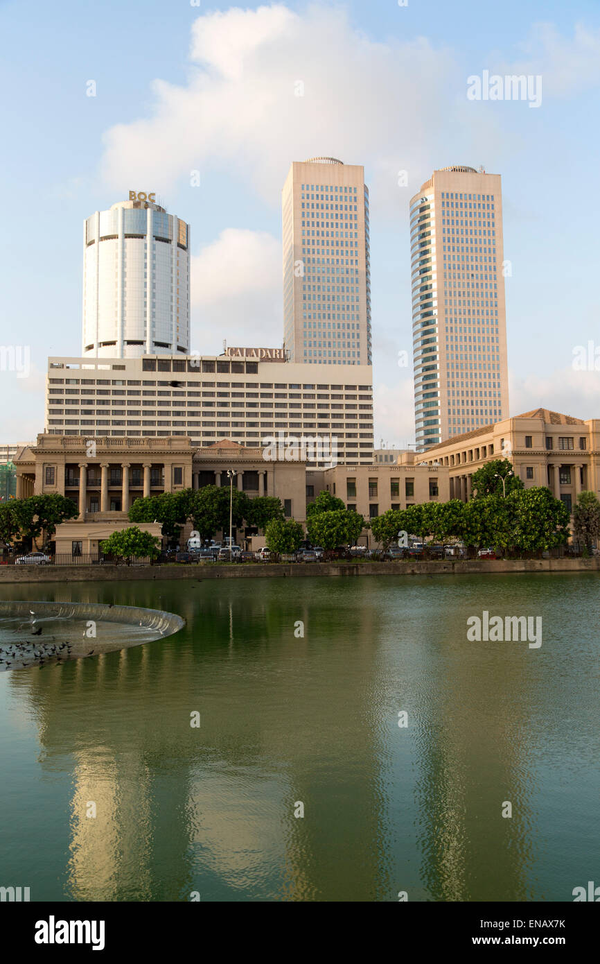 Twin towers of World Trade Centre and modern hotels, central business ...