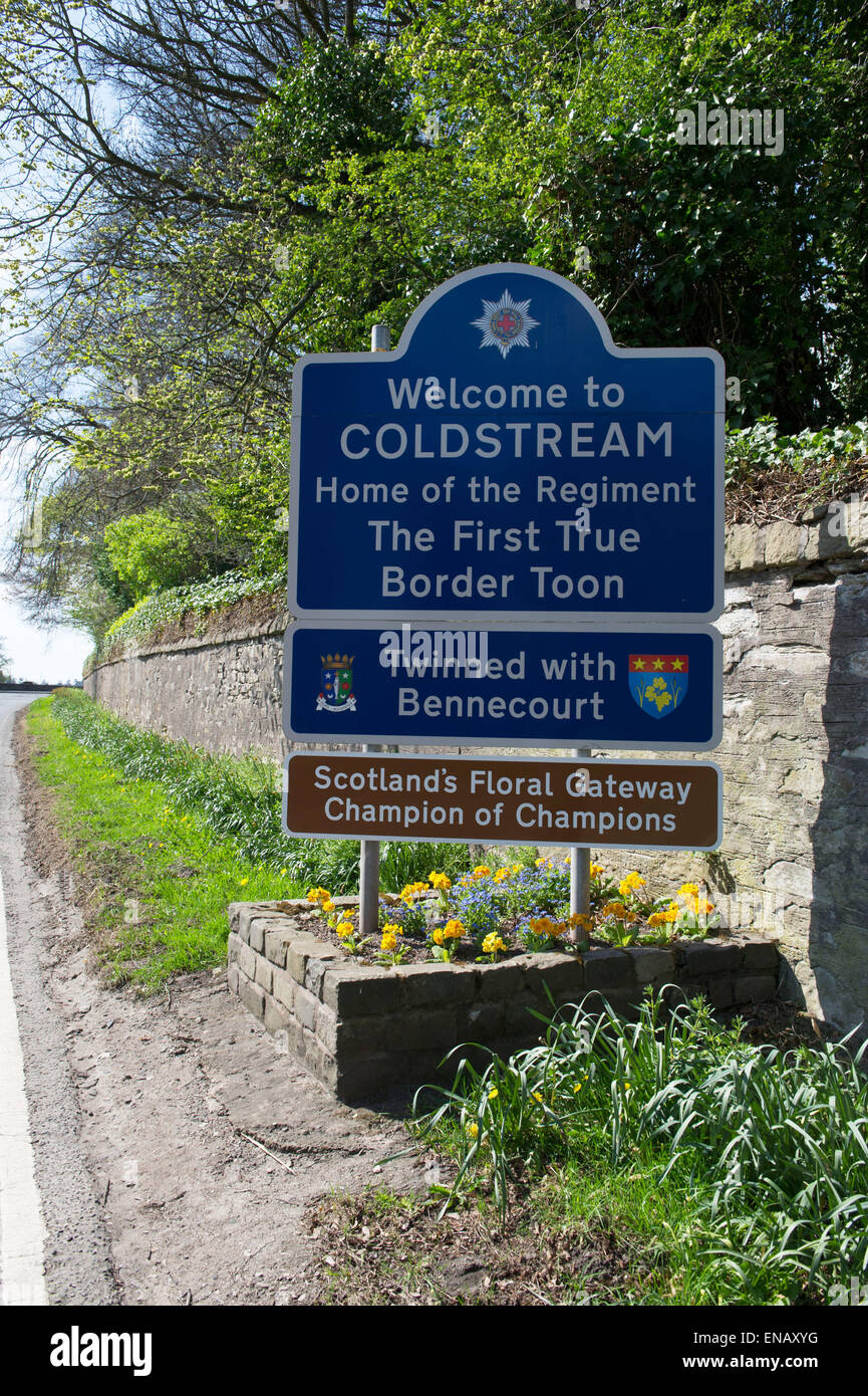 Welcome to Coldstream sign on the A698. A small town on the English ...
