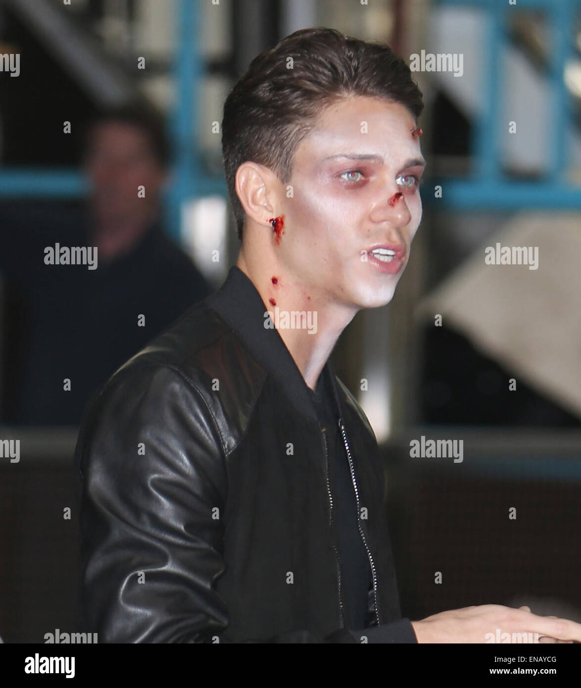 Joey Essex outside the ITV studios with halloween makeup covering his ...