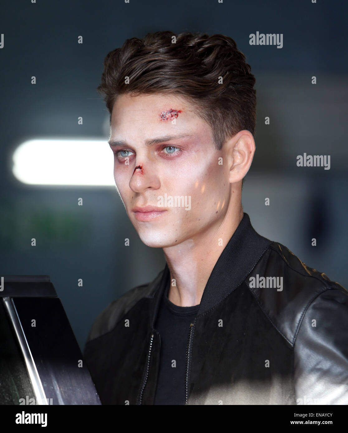 Joey Essex outside the ITV studios with halloween makeup covering his ...