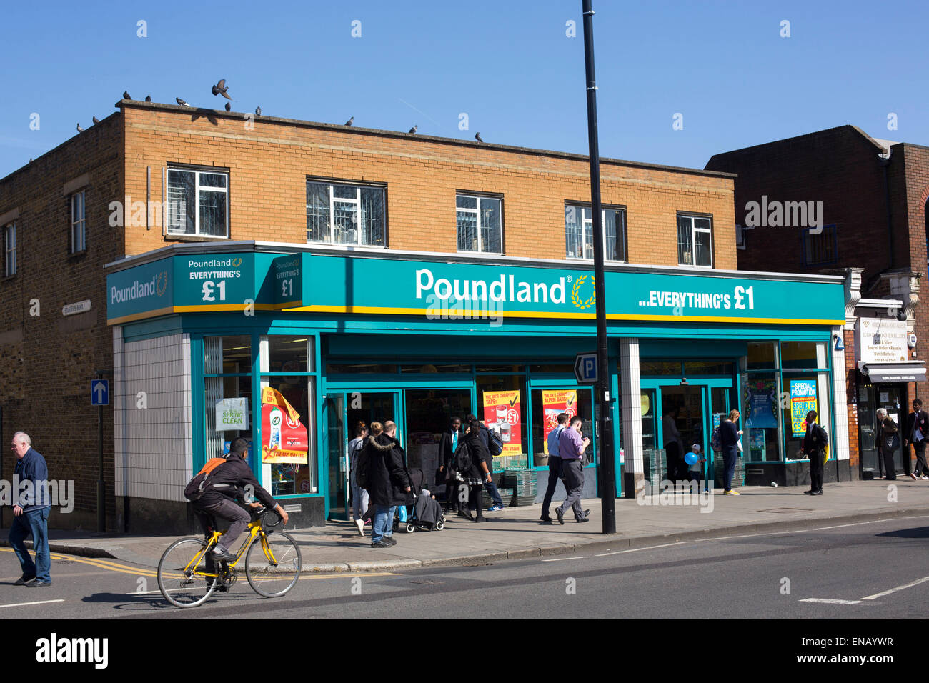 Poundland shop store discount centre cheap goods Stock Photo - Alamy