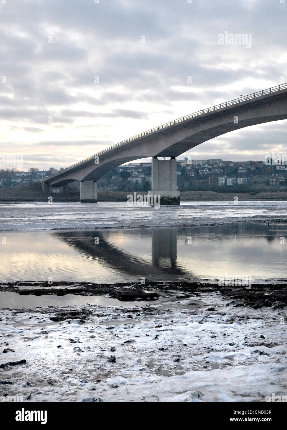 Winter View North Devon Taw Bridge Barnstaple on a Frosty Winters ...
