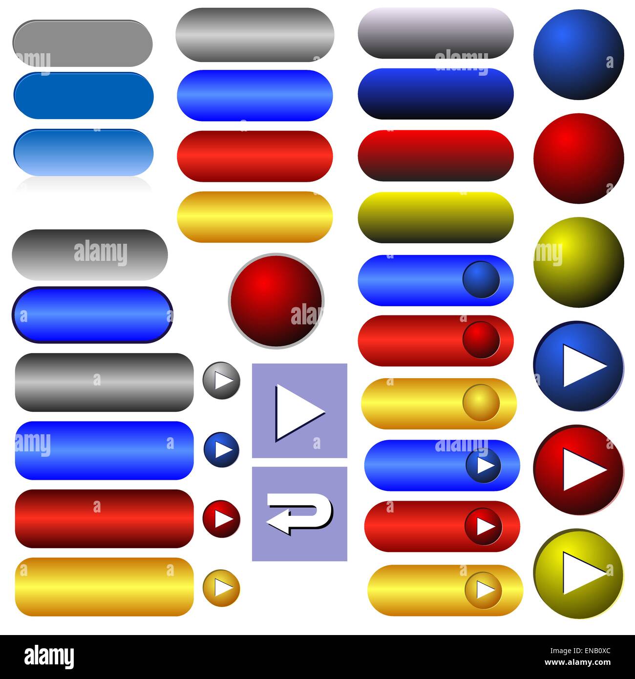 Vector illustration of the various buttons for website Stock Vector ...