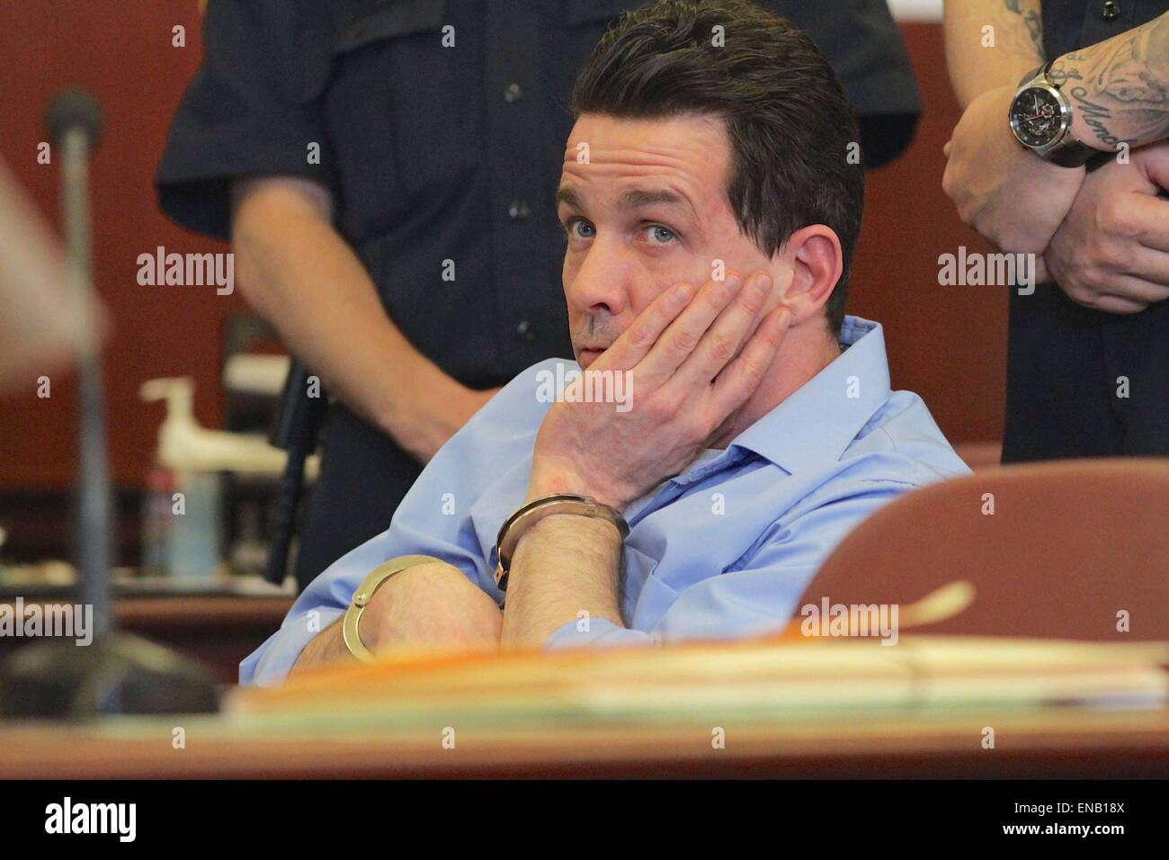 New York, New York, USA. 25th Apr, 2015. David Meck attacked and tossed ...