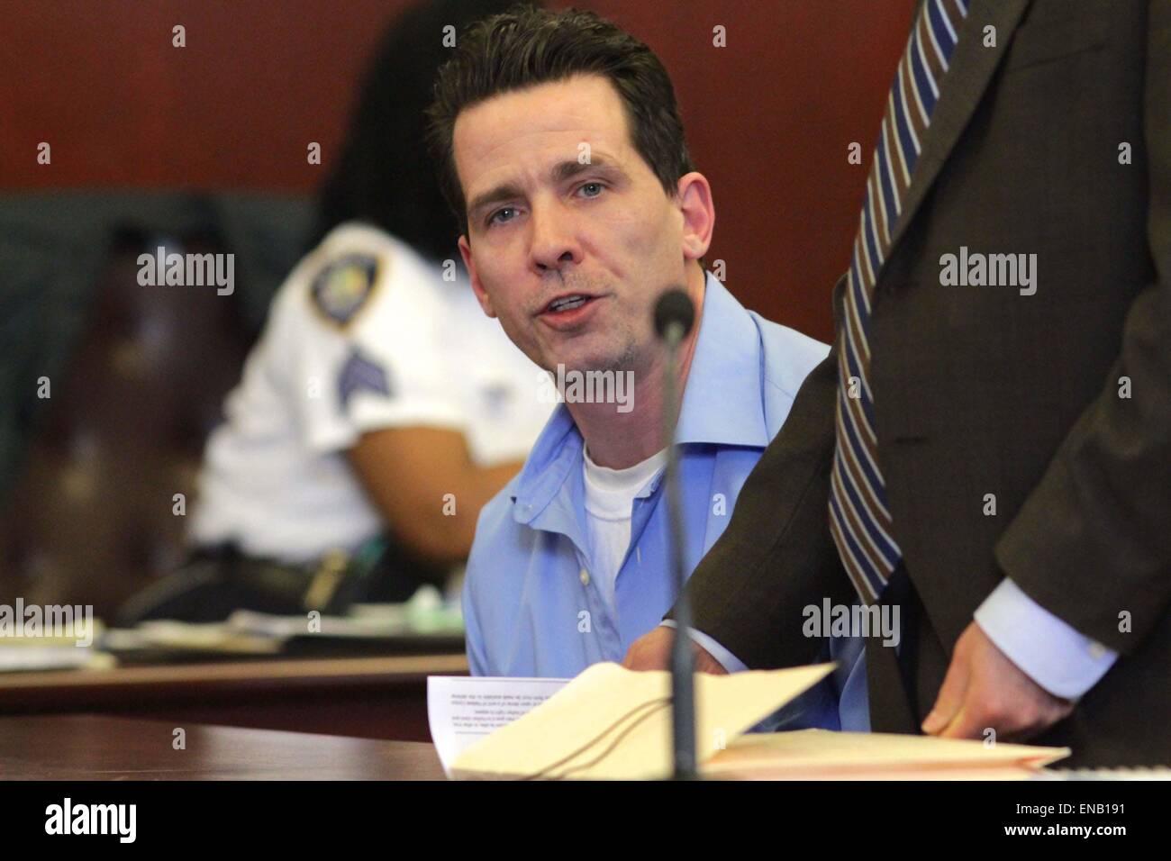 New York, New York, USA. 25th Apr, 2015. David Meck attacked and tossed ...