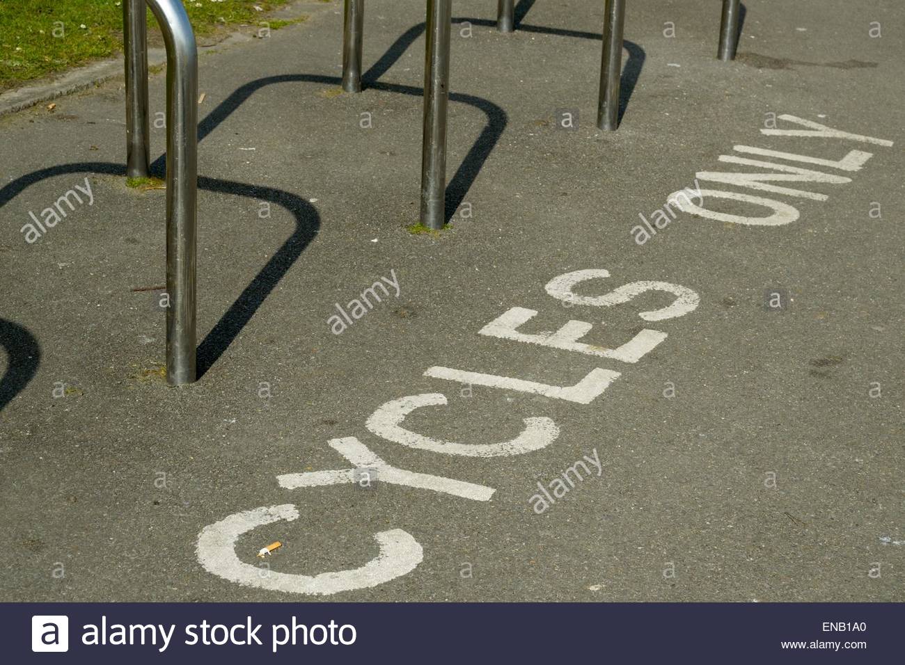 Bicycles On Bicycle Racks High Resolution Stock Photography and Images ...