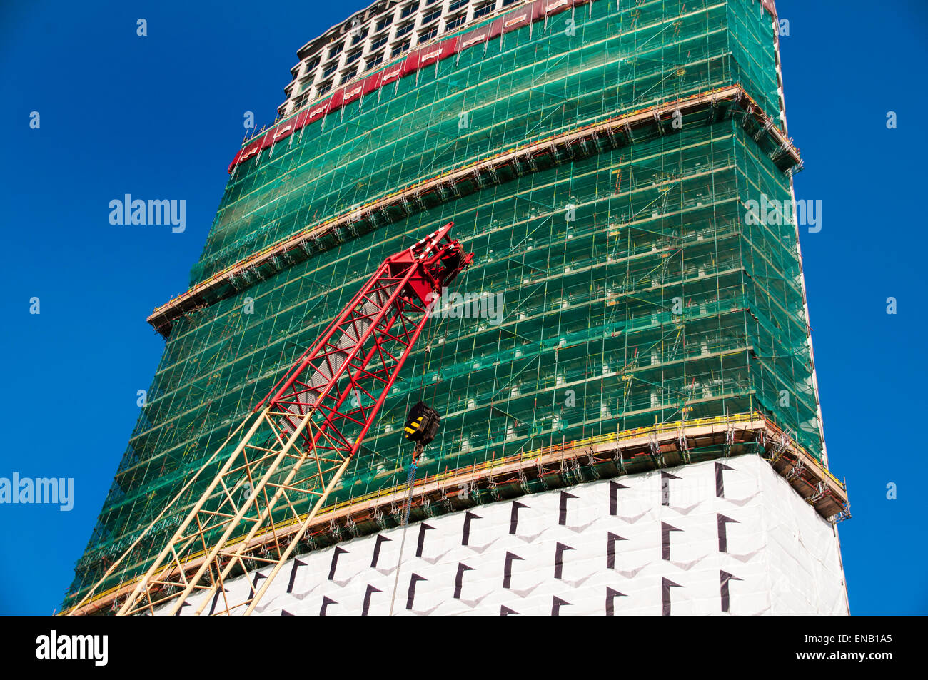 Centre Point Tower building wrapped for cleaning TOTTENHAM COURT ROAD ...
