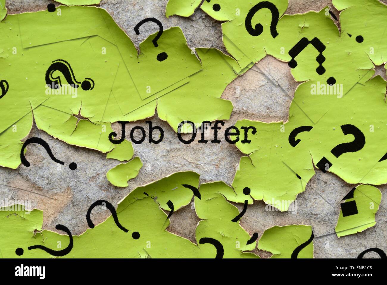 Job offer and question mark Stock Photo - Alamy