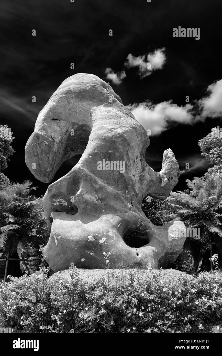 Unusual rock and stone formation. Natural geological odd shapes, Black ...