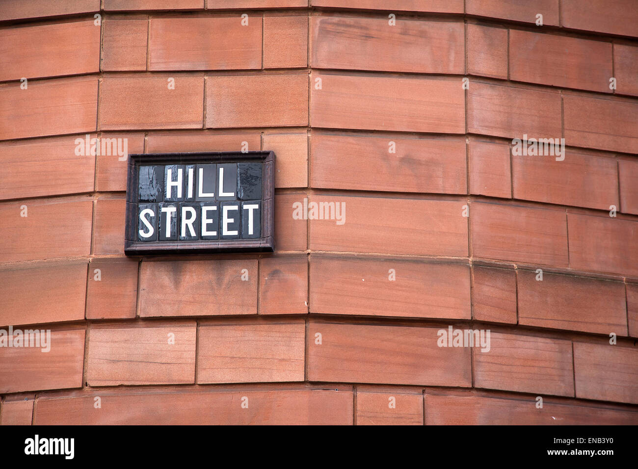 Ireland, North, Belfast, Cathedral Quarter, Sign on building in Hill ...