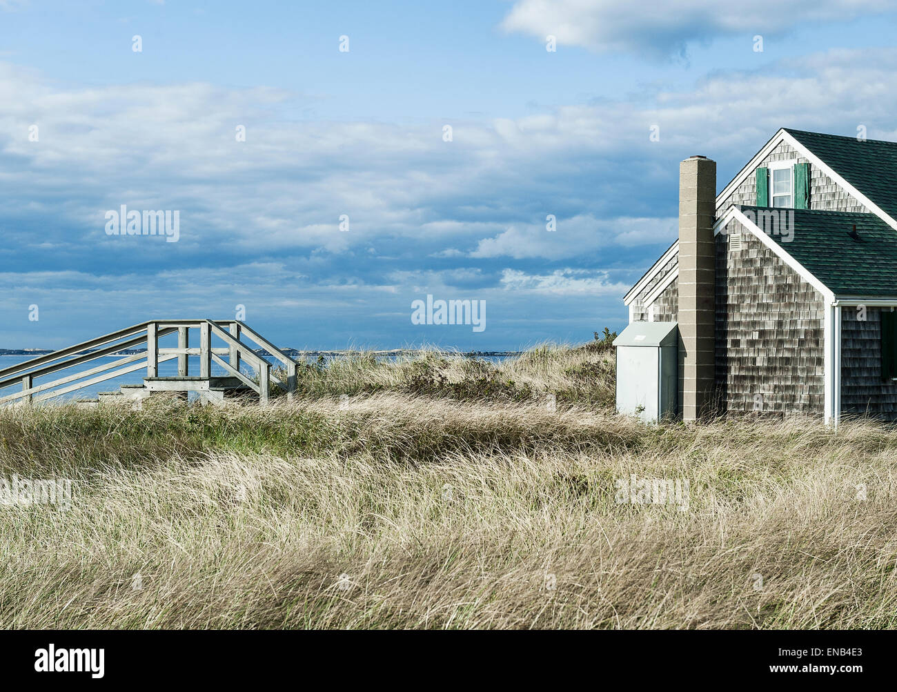 Waterfront beach cottage, Truro, Cape Cod, MA, Massachusetts, USA Stock ...