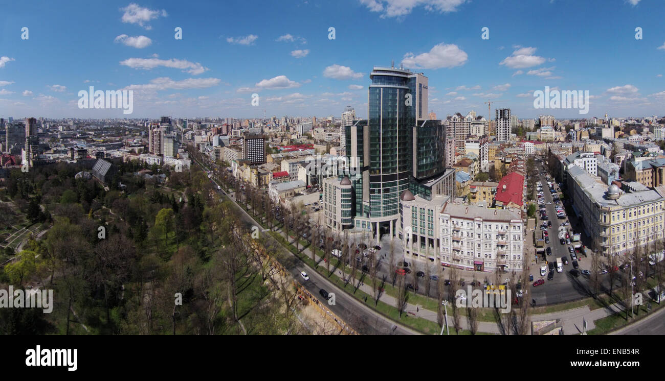 aerial view of Kiev, Shevchenko blvd, Hilton hotel, Ukraine Stock Photo ...