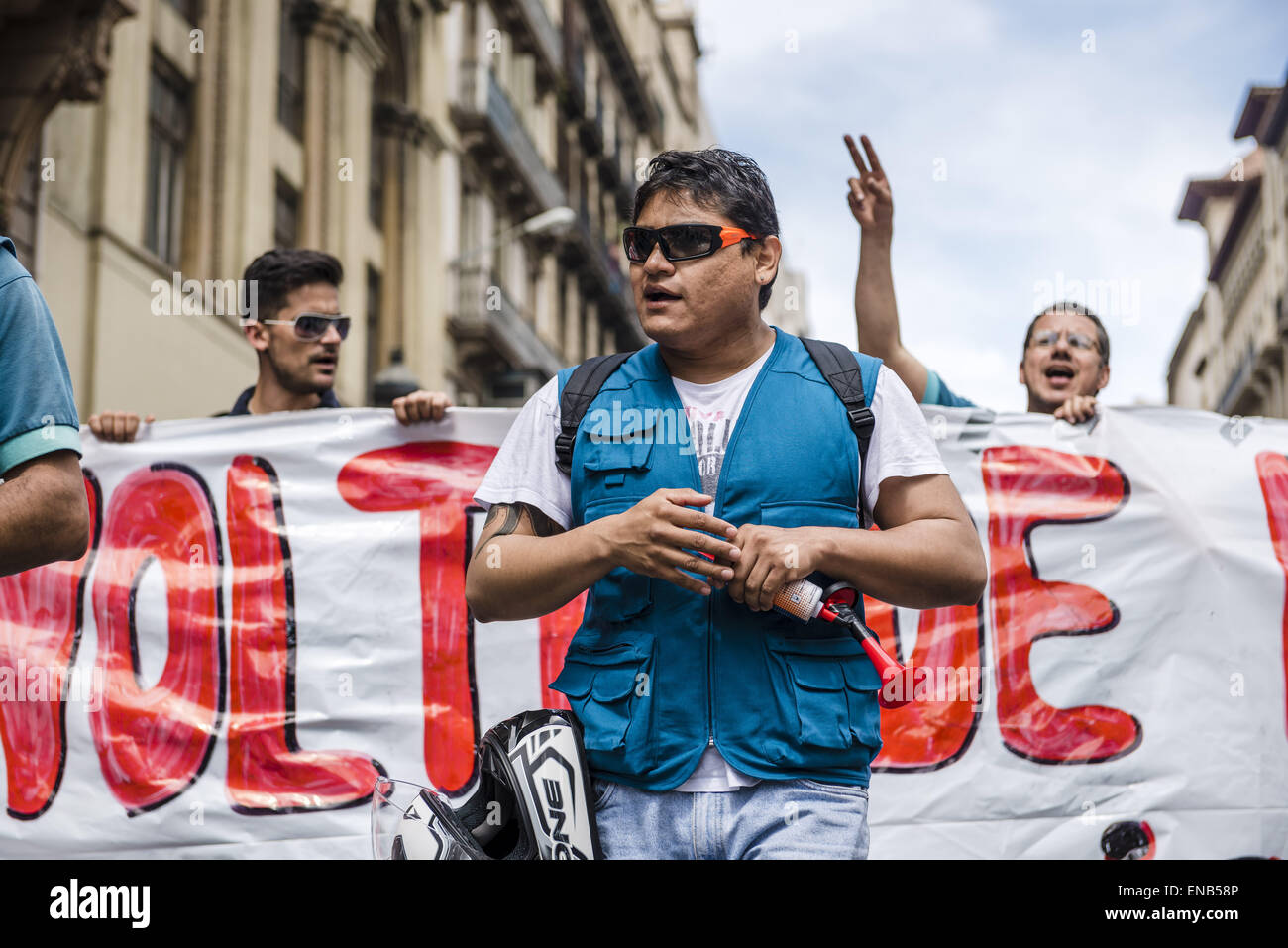 Barcelona, Spain. 1st May, 2015. 'False' self-employed Movistar workers ...
