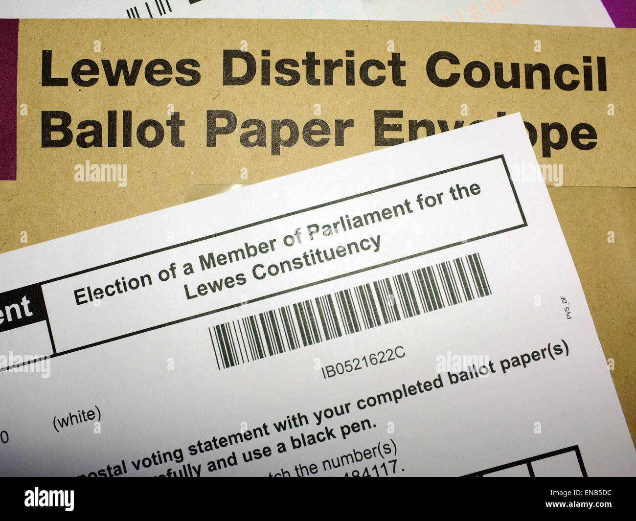 A Lewis District Council Ballot Paper Envelope and Ballot Paper Stock ...
