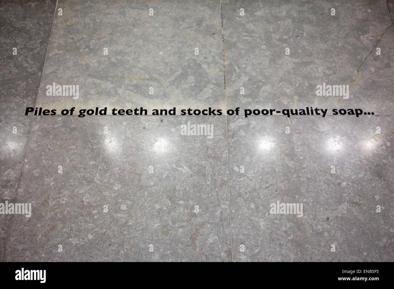 Piles of gold teeth and stocks of poor-quality soap ... inscription ...
