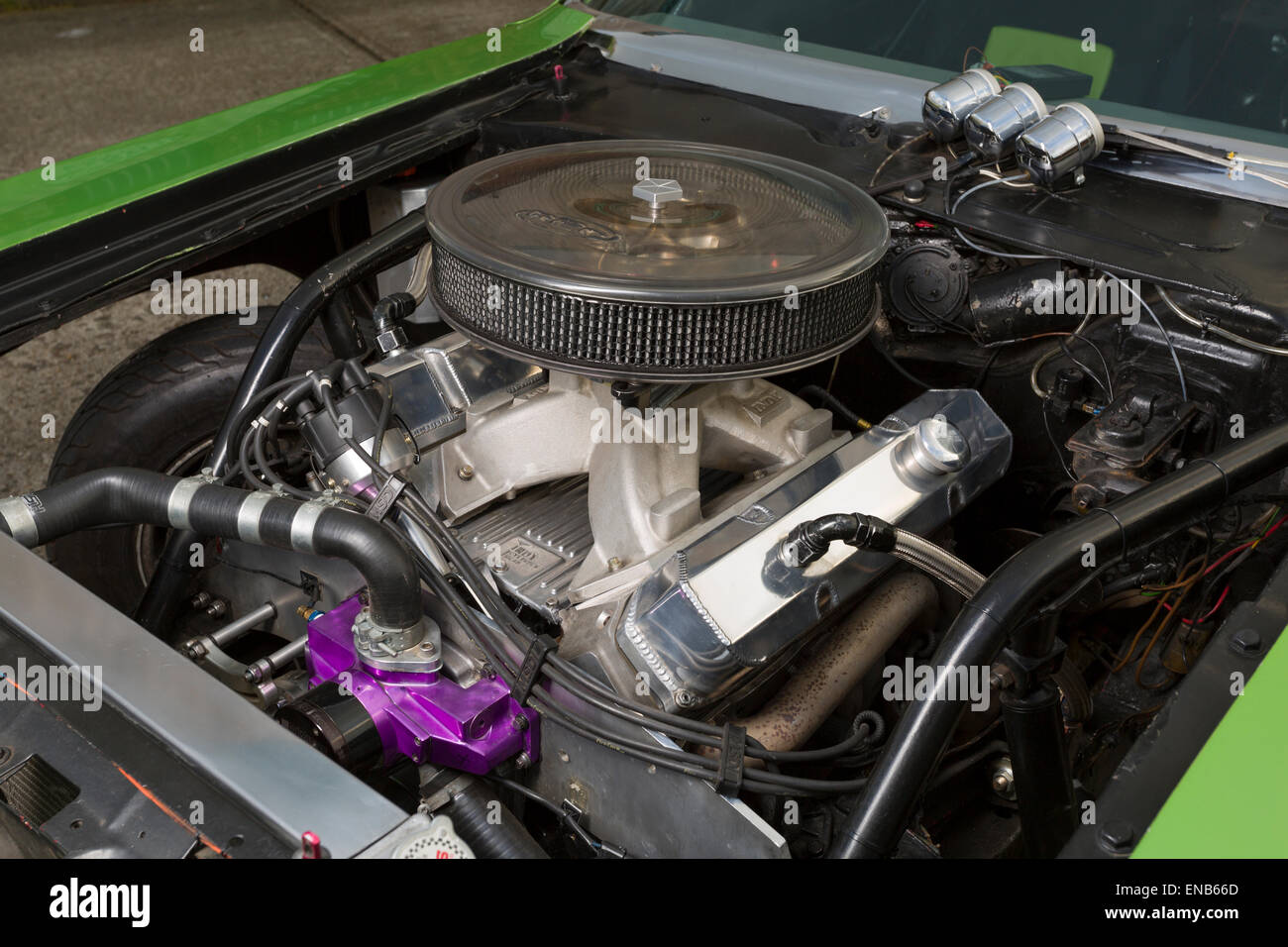 Plymouth Barracuda 6.3L Mopar engine Stock Photo - Alamy