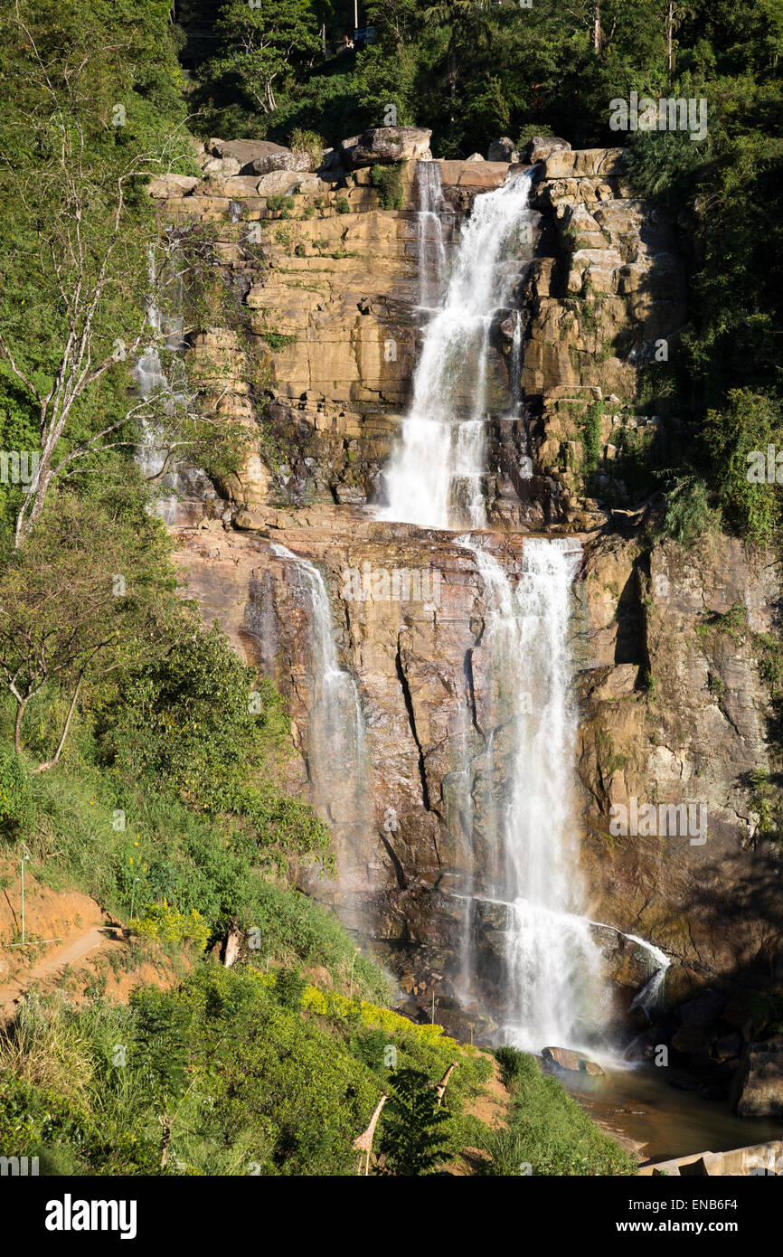 Lower Ramboda Falls waterfall, Ramboda Oya river, near Nuwara Eliya ...