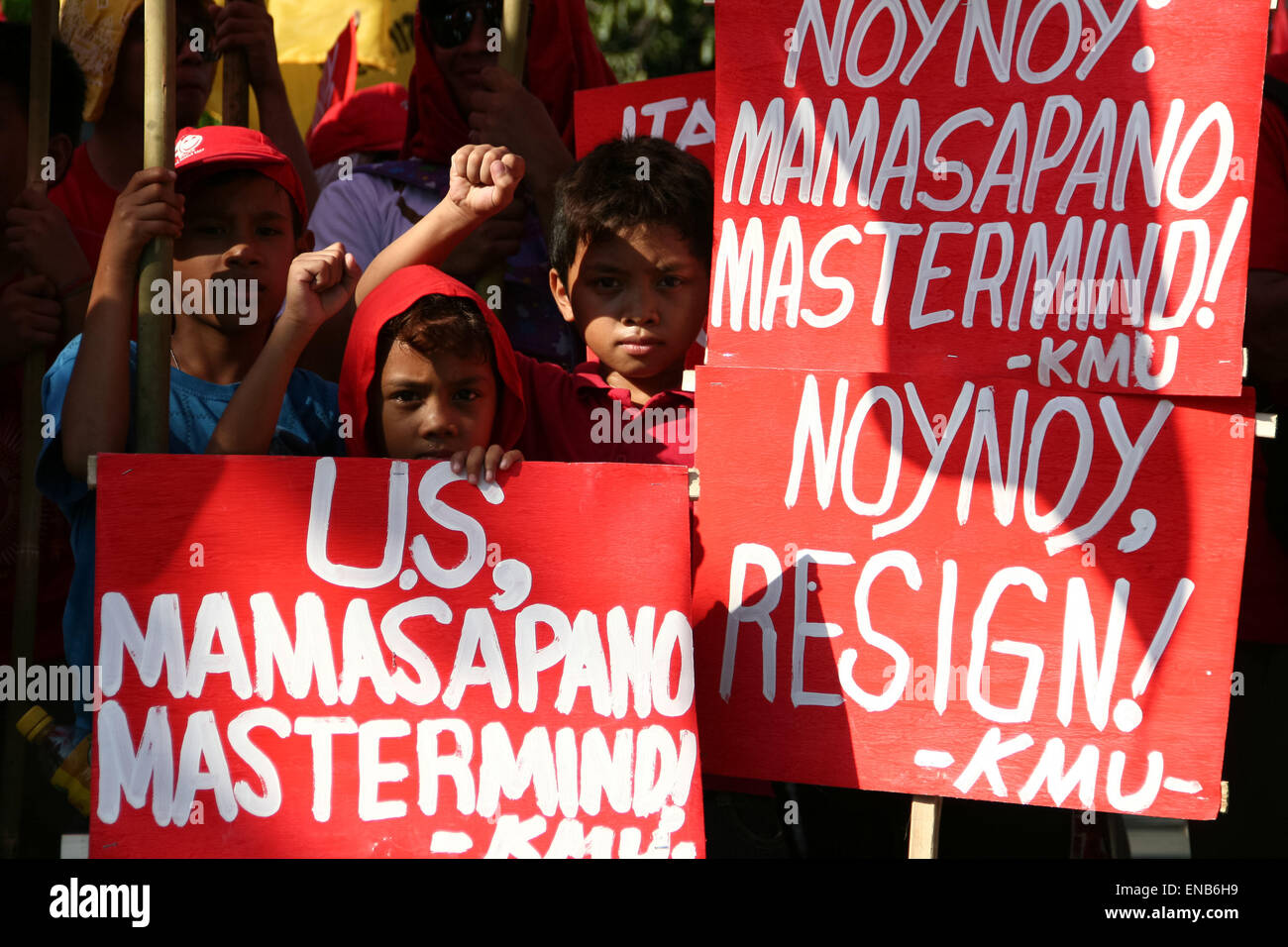 Manila, Philippines. 01st May, 2015. Young kids with their fists up in ...