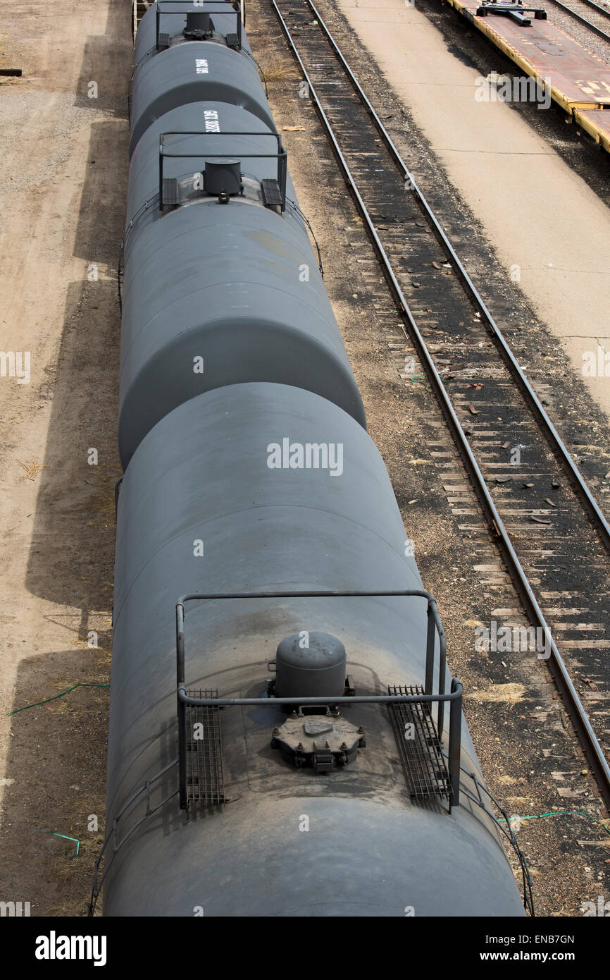 Denver, Colorado - Oil tank cars move through the Union Pacific Denver ...