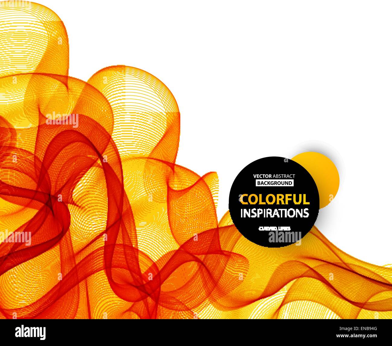 Vector Abstract orange curved smoky lines background. Brochure design ...
