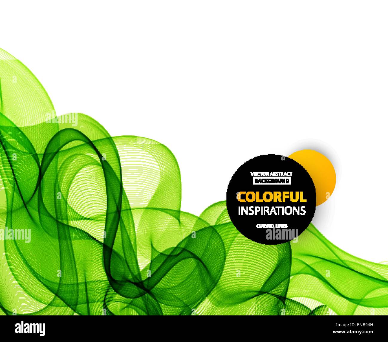 Vector Abstract green curved lines background. Brochure design Stock ...