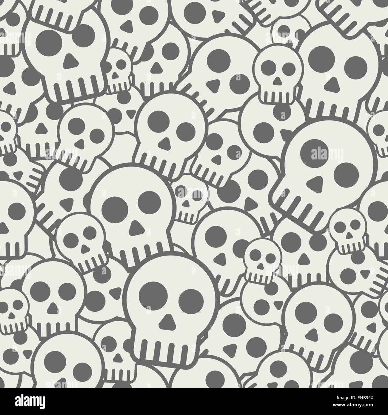 Vector illustration Seamless pattern, skull horror background Stock ...