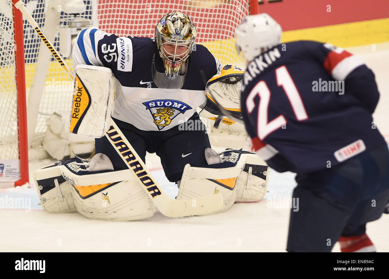 Ostrava, Czech Republic. 1st May, 2015. Pekka Rinne, goalkeeper of ...
