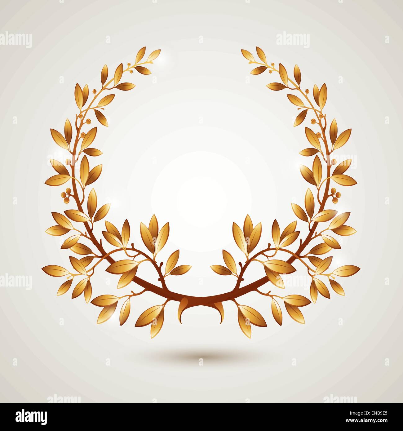 Vector gold laurel wreath. Leaves pattern. EPS 10 Stock Vector Image ...