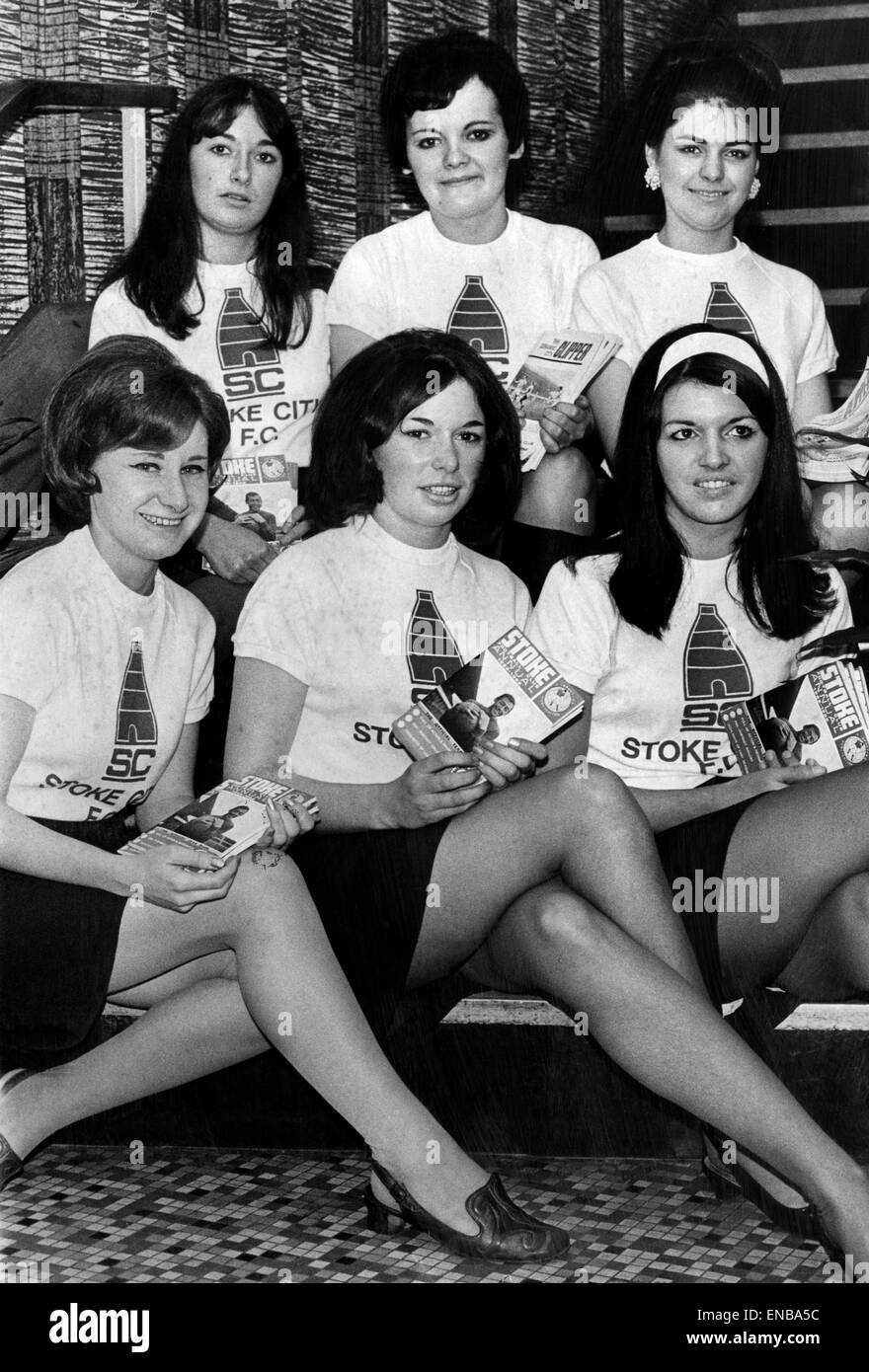 Stoke City's Jet Girls, who sell match day programmes at the Victoria ...