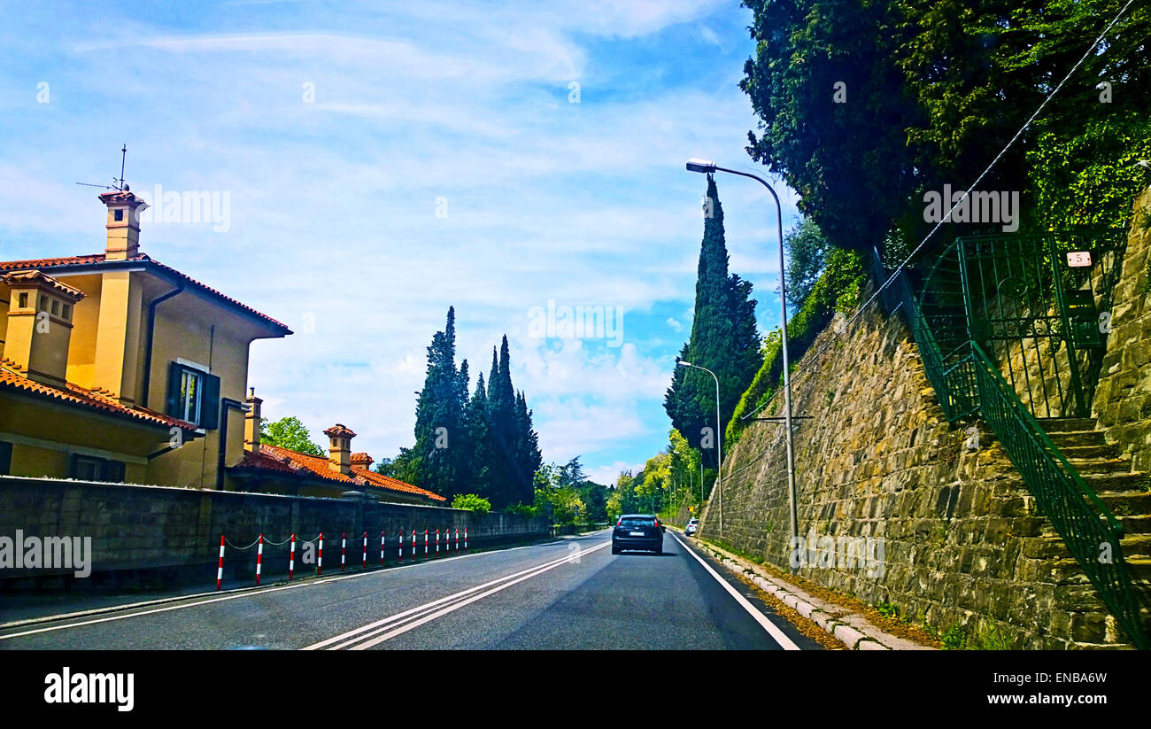 Trieste Italy, strada costiera, panoramic route along the gulf with ...