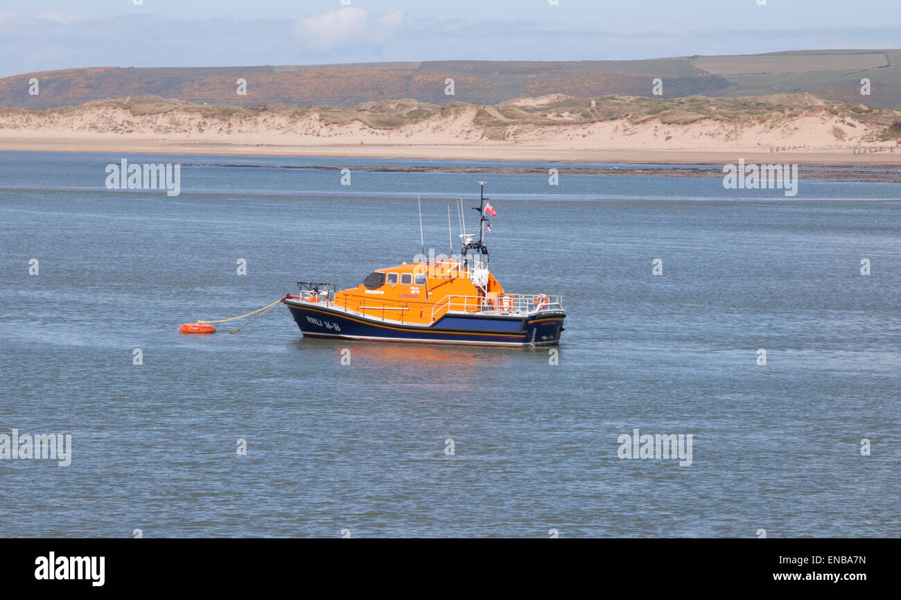 Appledore Tamar Class lifeboat at its moorings on the river Torridge ...
