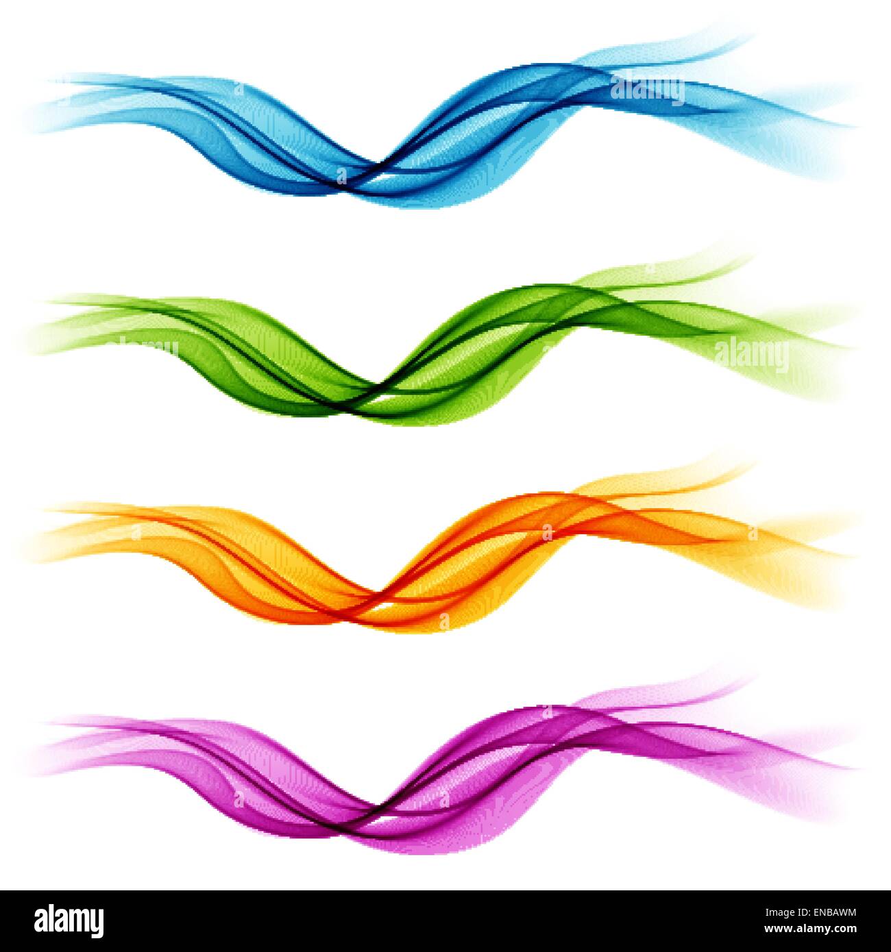 Vector Set of color Abstract smoky waved lines Stock Vector Image & Art ...