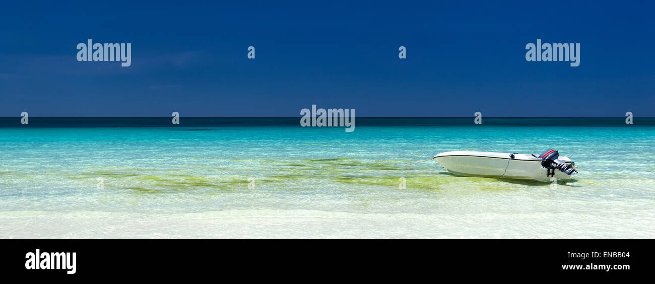 Motor boat at tropical sea, Philippines, Boracay Stock Photo - Alamy