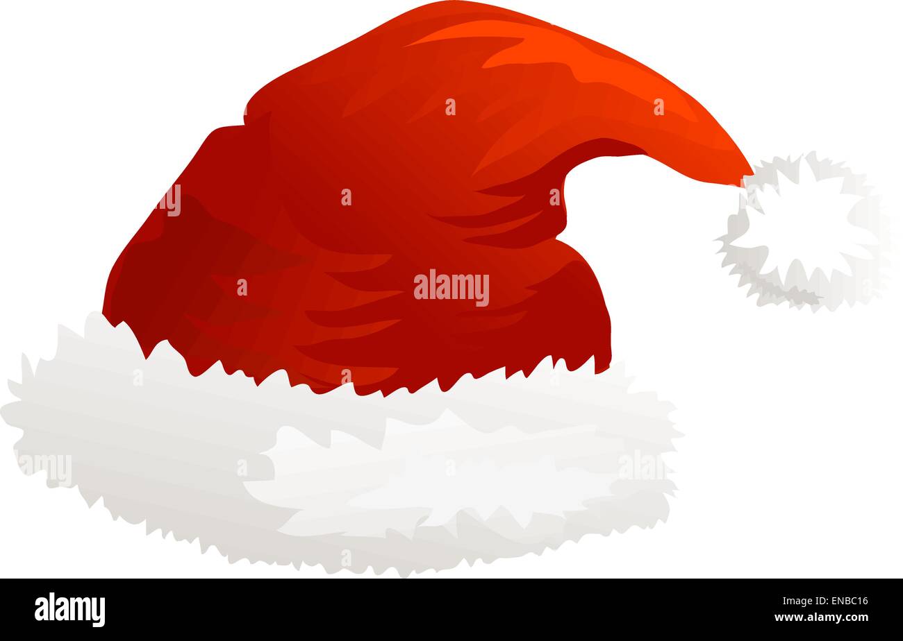 Vector illustration isolated Christmas icon Santa hat Stock Vector ...