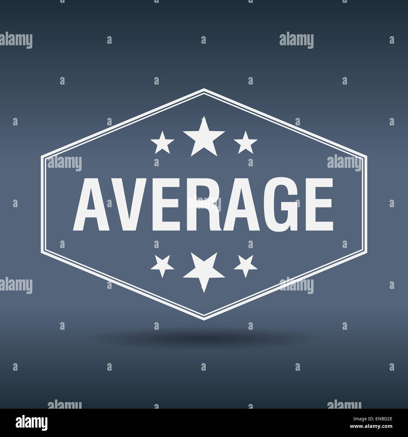 average hexagonal white vintage retro style label Stock Photo - Alamy
