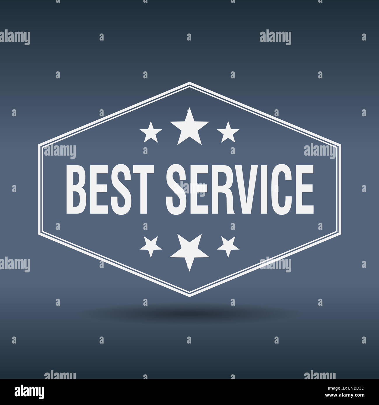best service hexagonal white vintage retro style label Stock Photo - Alamy