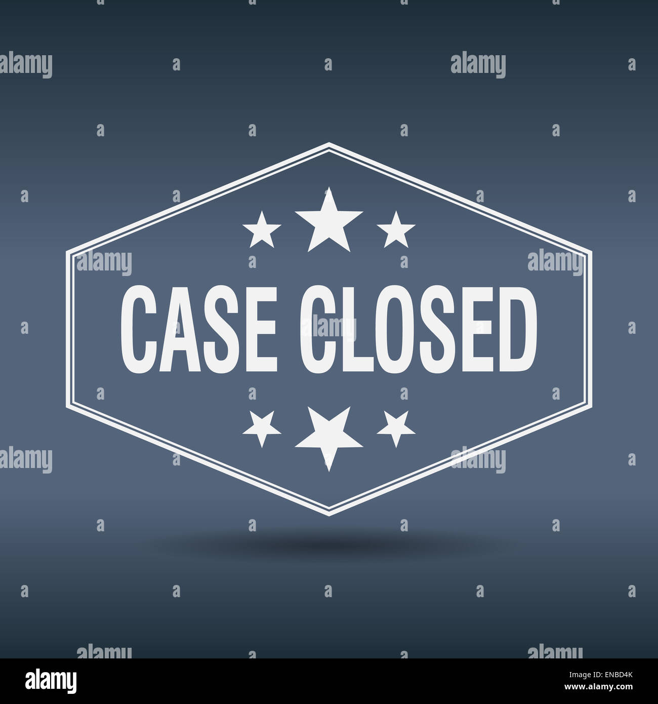 case closed hexagonal white vintage retro style label Stock Photo - Alamy